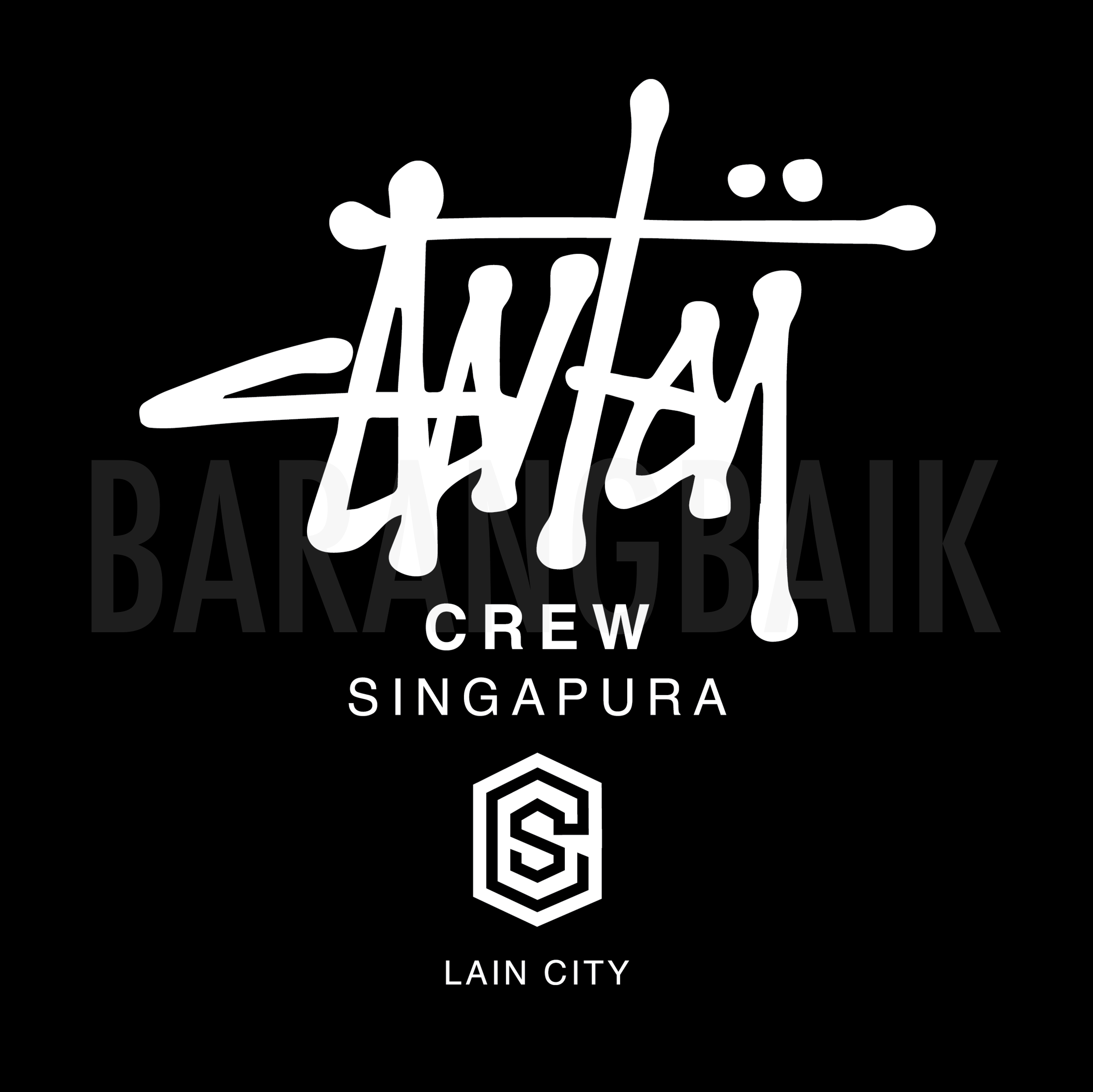 Print-On Demand Tees - Santai Crew Stussy Inspired – BarangBaik SG